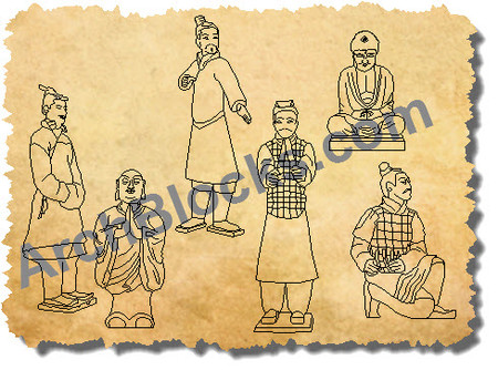 CAD Blocks Statues | AutoCAD Statue Symbols | Landscape Statue Blocks