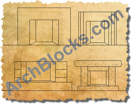 CAD Symbols Fireplaces | AutoCAD Blocks Fireplace | CAD Blocks