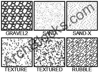 ArchBlocks Rock Gravel Concrete Hatch Patterns | AutoCAD