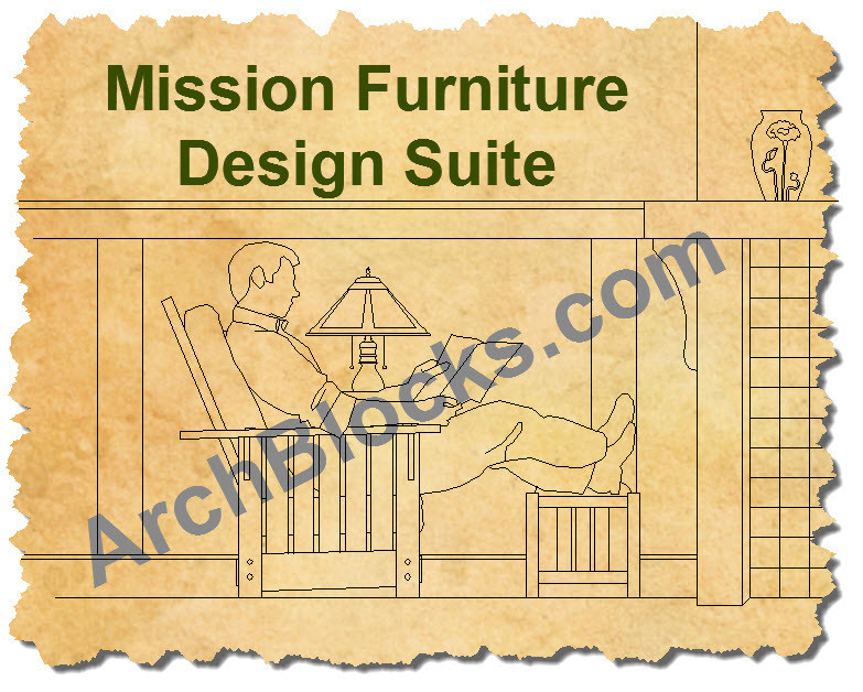 AutoCAD Furniture Symbols Mission and Craftsman Styles | Download
