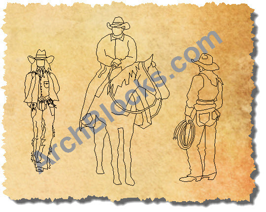 CAD Cowboys | AutoCAD Western People Symbols | Cowboy CAD Blocks
