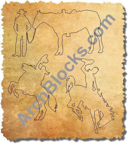 CAD Cowboys | AutoCAD Western People Symbols | Cowboy CAD Blocks