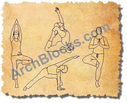 CAD Yoga Poses | AutoCAD People Yoga Positions | CAD Yoga Symbols