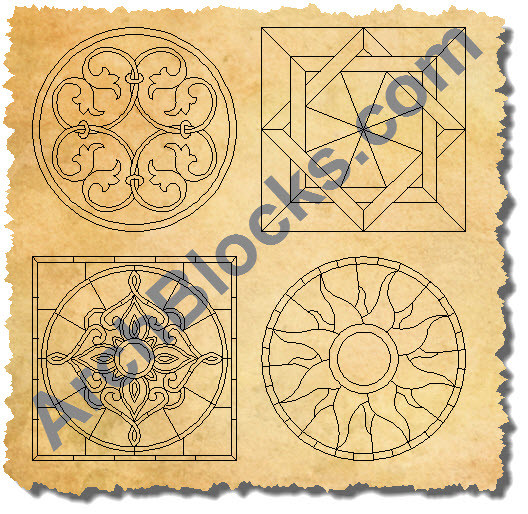 CAD Flooring Tile Medallions | AutoCAD Floor Meadllions | CAD Blocks