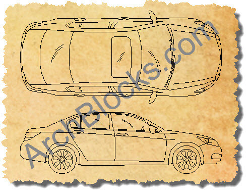 Car CAD Blocks | AutoCAD Sedan Symbols | CAD Car Drawings