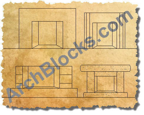 CAD Symbols Fireplaces | AutoCAD Blocks Fireplace | CAD Blocks