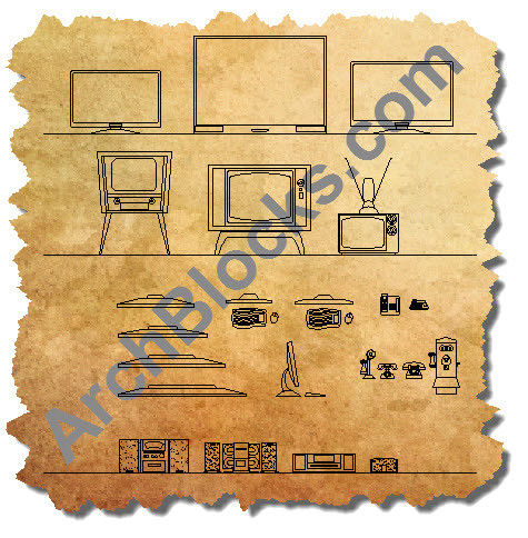 CAD Blocks Home Electronics | AutoCAD Electronic Equipment Symbols
