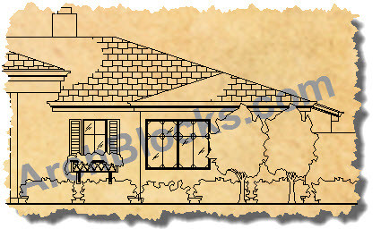 CAD landscape planting symbols and CAD blocks in elevation view.