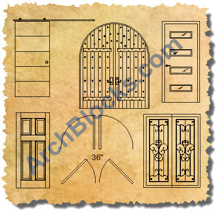 CAD Doors & Hardware Symbols | AutoCAD Blocks of Doors & Door Hardware