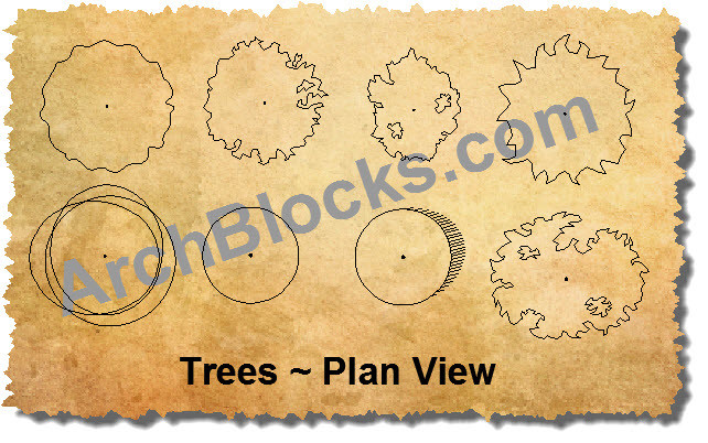 AutoCAD Tree Symbols | CAD Tree Blocks | CAD Trees Plan View